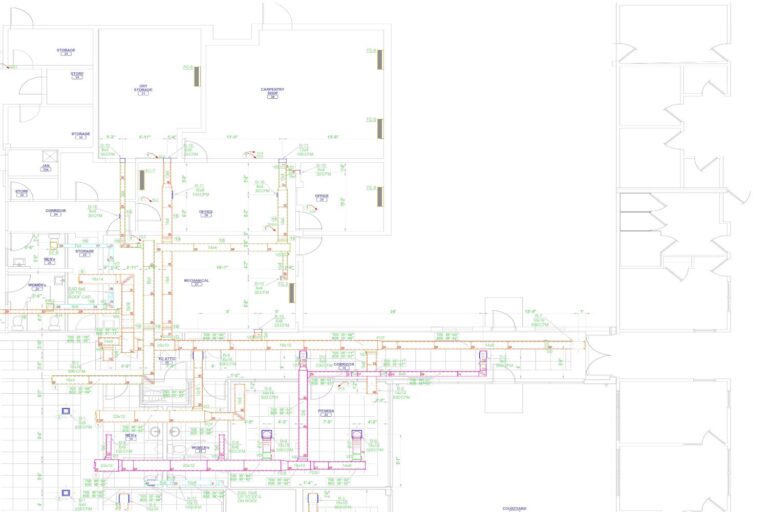 HVAC Shop Drawings Services - Ductwork Layout Detail DWG