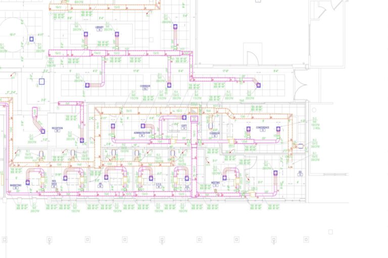 HVAC Shop Drawings Services - Ductwork Layout Detail DWG